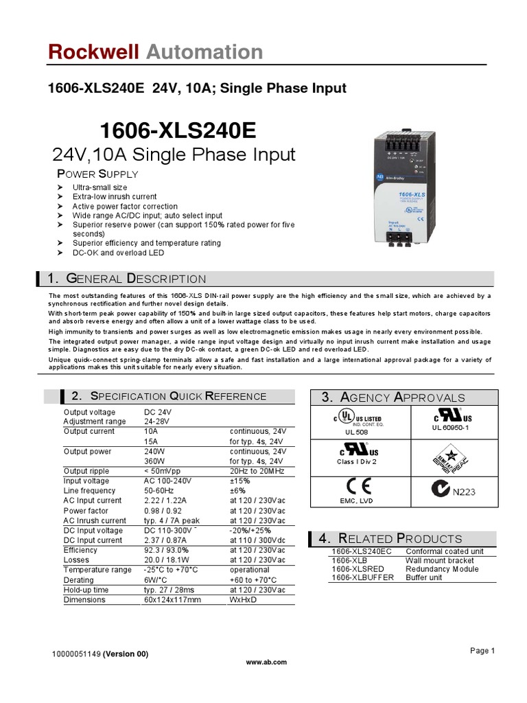 1606 Xls240e | PDF | Power Supply | Direct Current