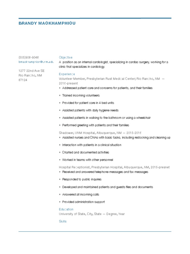 Resume Letter PDF | PDF