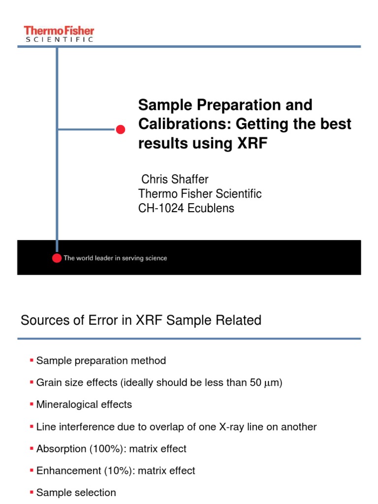 Sample Preparation and Calibration - Getting The Best Results Using XRF | PDF | Mill (Grinding ...