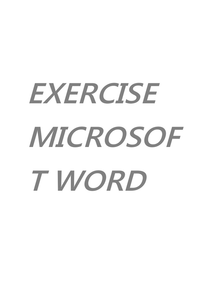 Exercise Microsoft Word | PDF