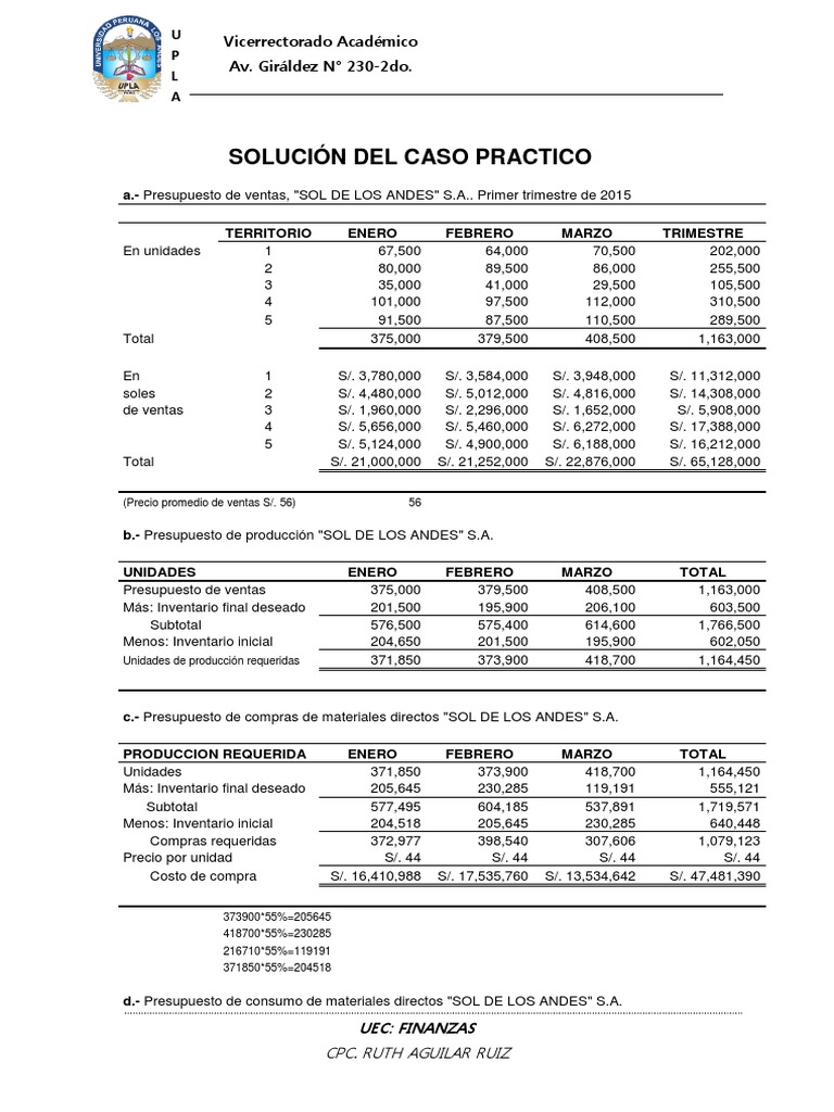Caso Practico Resuelto | PDF | Los consumidores | Presupuesto