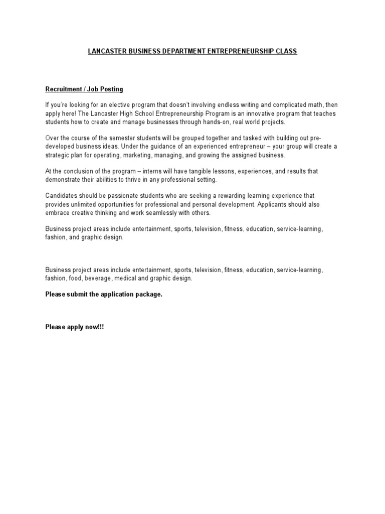 Emodule 1 Student Recruitment and Job Posting | PDF | Entrepreneurship ...