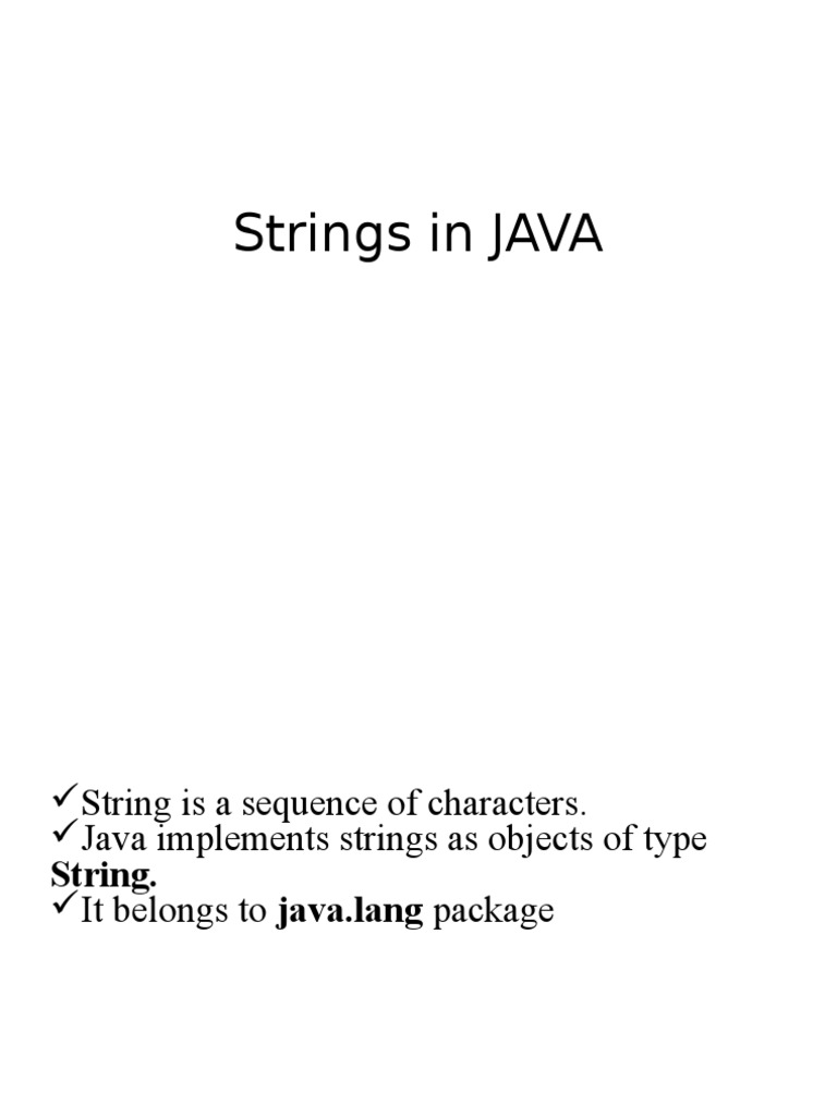 Strings In Java Pdf String Computer Science Integer Computer Science