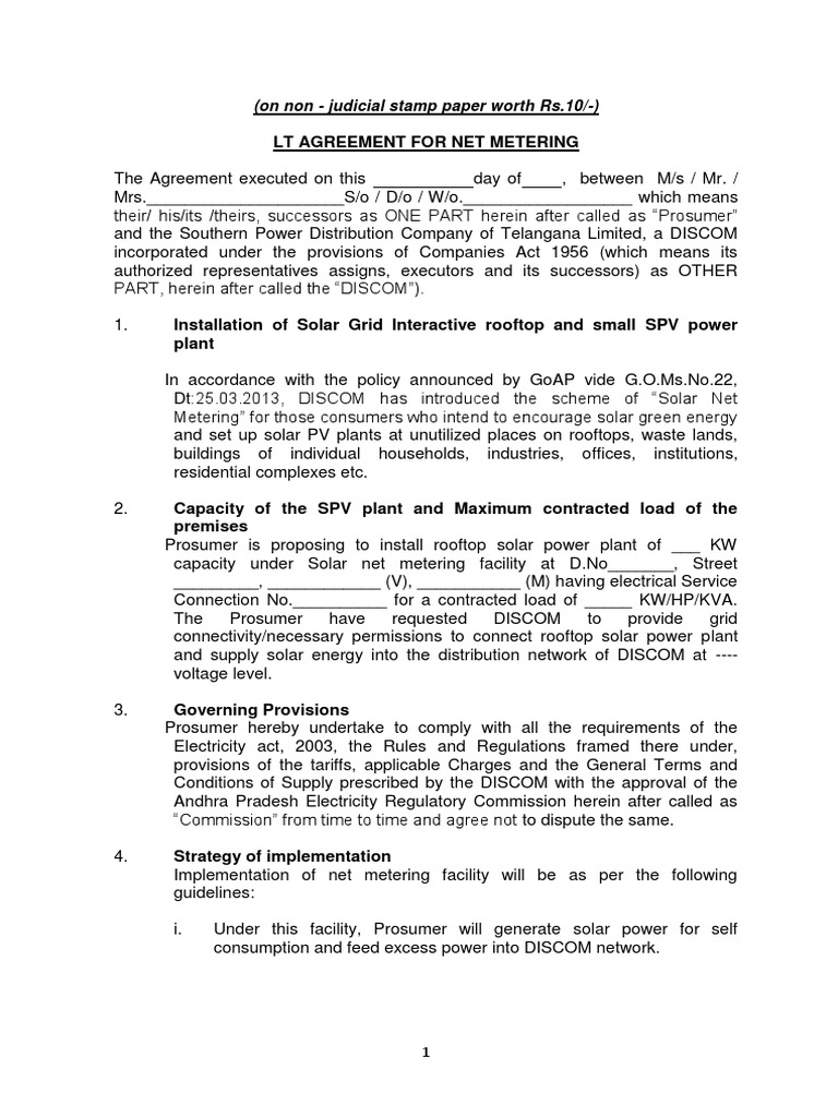 LT Agt Form - TSSPDCL | Download Free PDF | Solar Power | Government