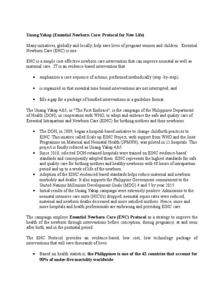 Unang Yakap | PDF | Childbirth | Infants