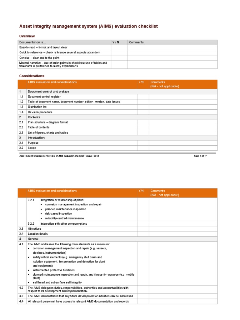 Checklist AIMS | Audit | Competence (Human Resources)