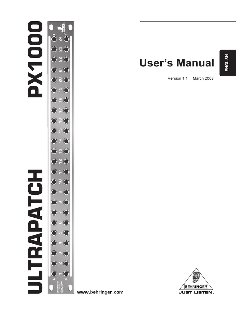 PX1000 Manual | PDF | Electrical Connector | Electronic Engineering