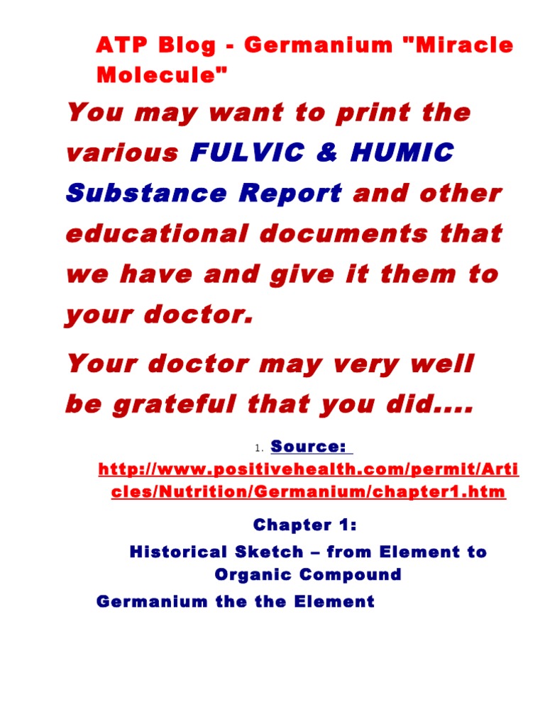 Organic Germanium: Health Benefits Explored | PDF | Antioxidant | B Cell