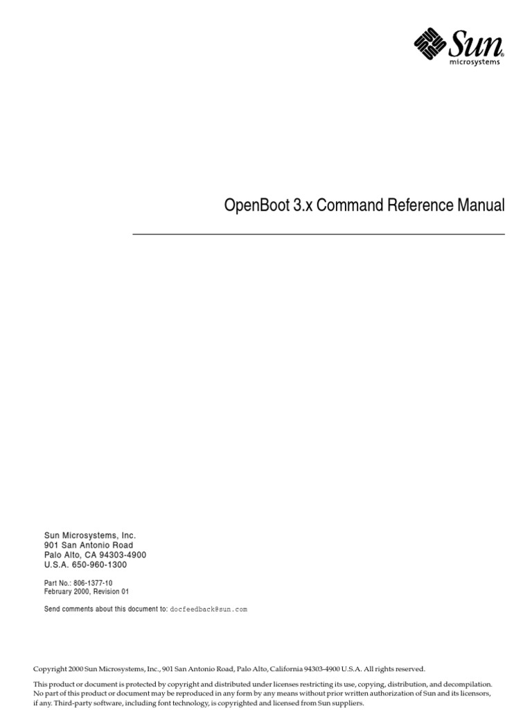 Openboot 3.X Command Reference Manual | PDF