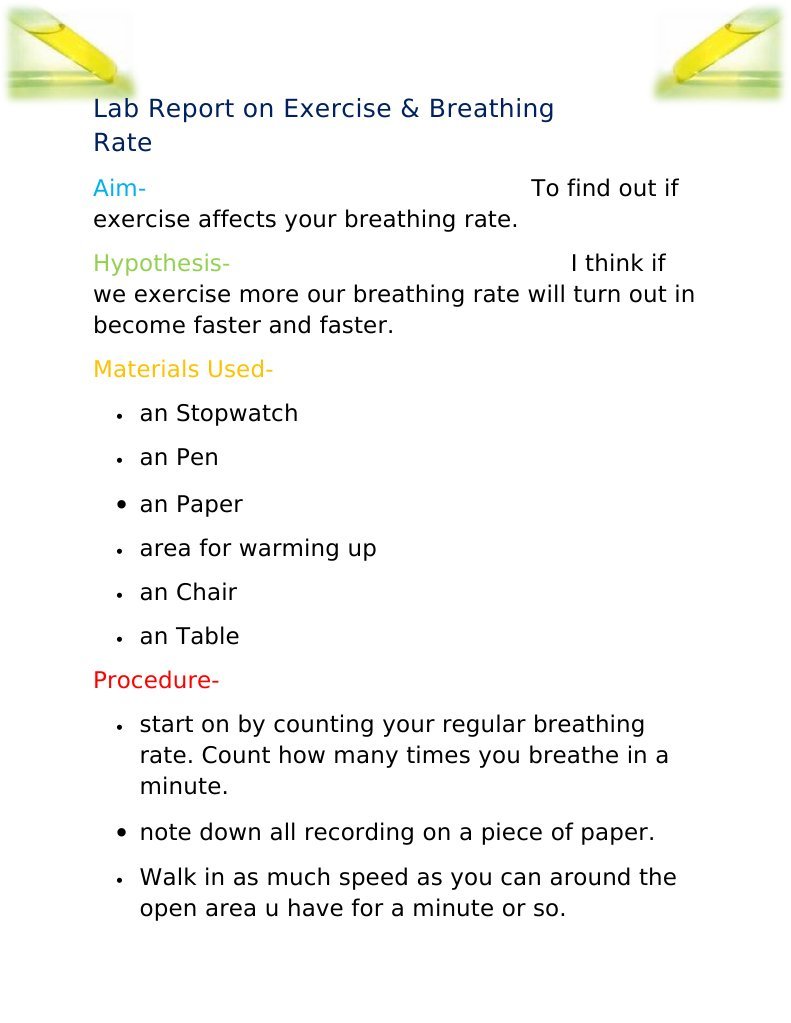 Exercise's Impact on Breathing Rate | PDF
