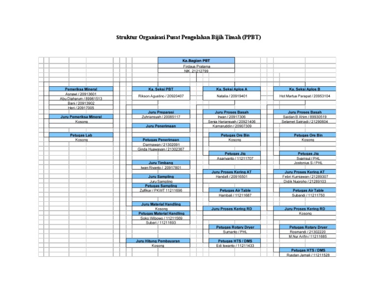 Struktur Organisasi PPBT | PDF