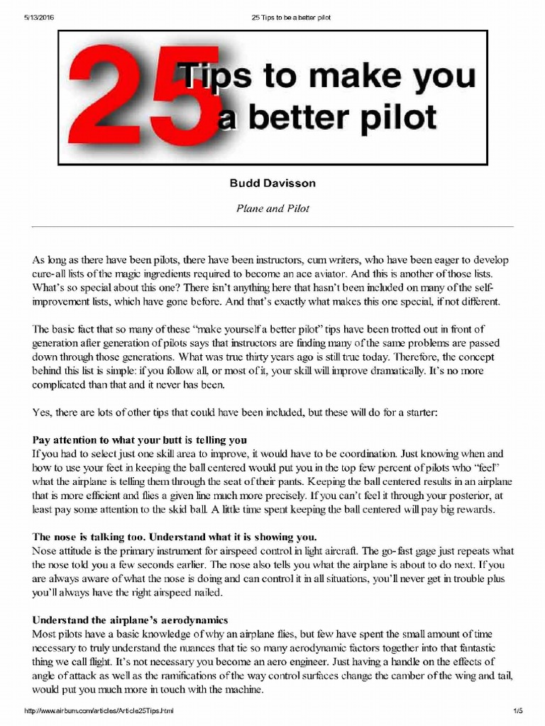 25 Tips To Be A Better Pilot | PDF | Airplane | Airport