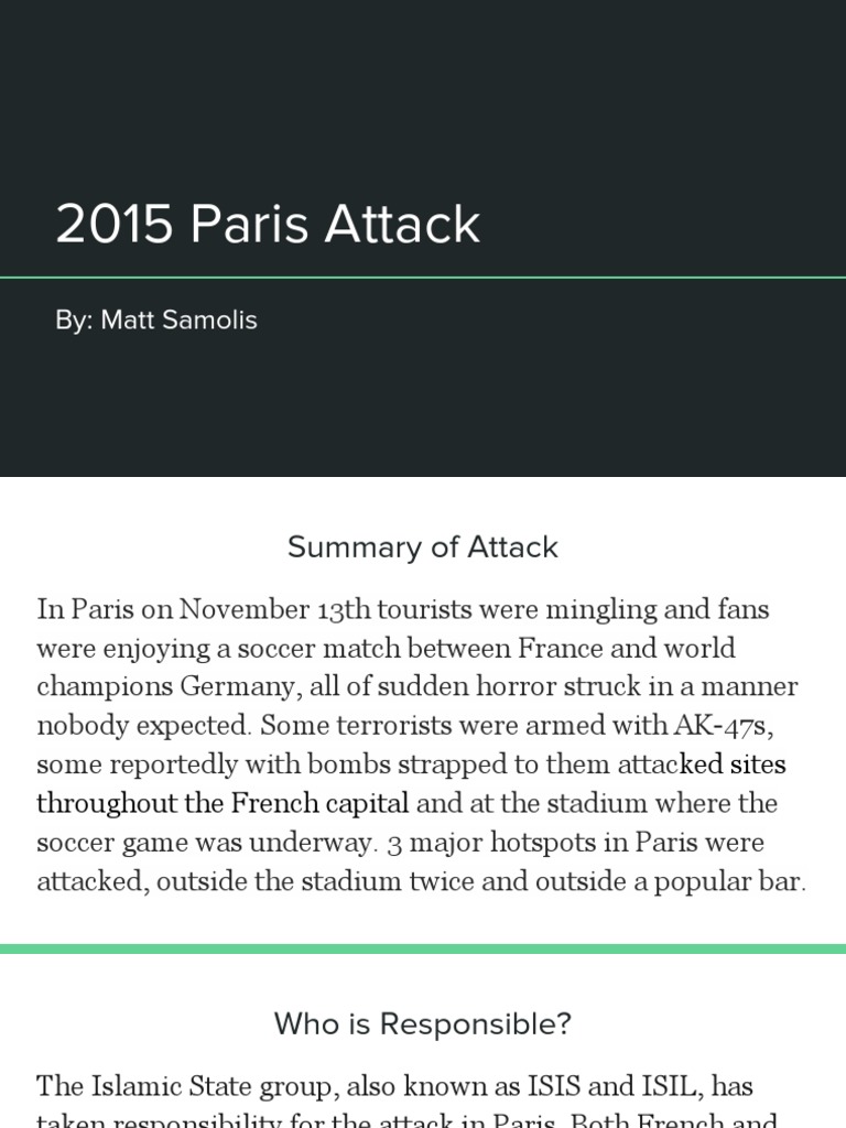 2015 Paris Terror Attack Overview | PDF