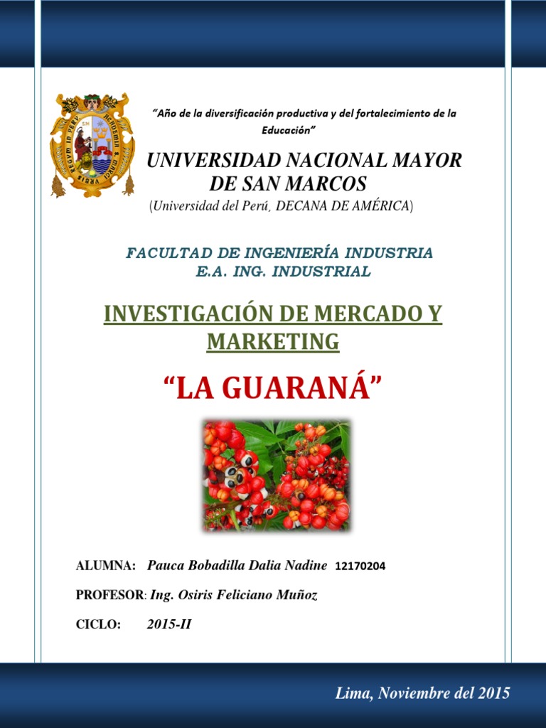 Mercado y Beneficios de la Guaraná | PDF | Cafeína | Estimulante