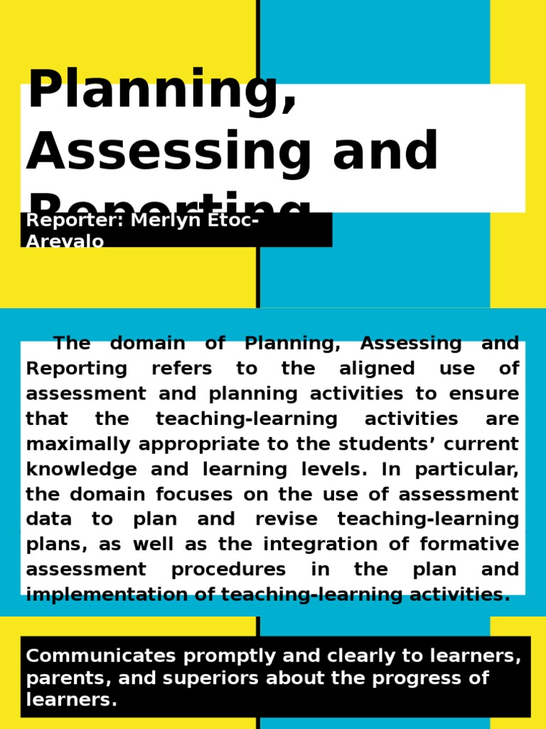 Planning, Assessing and Reporting | Educational Assessment | Sharing