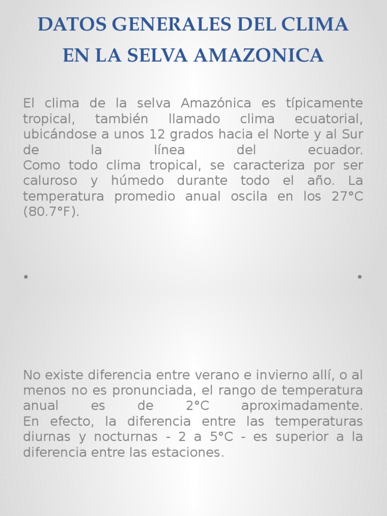 Clima de La Selva Amazónica-1 | PDF | Selva | río Amazonas
