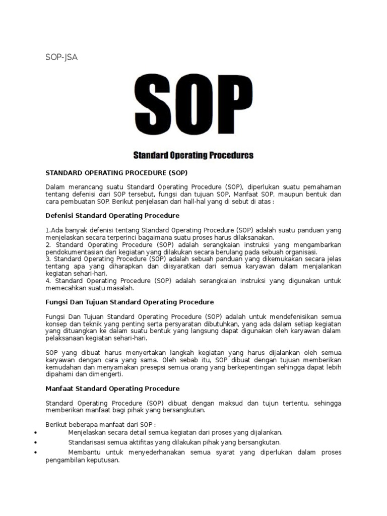 Sop Jsa | PDF