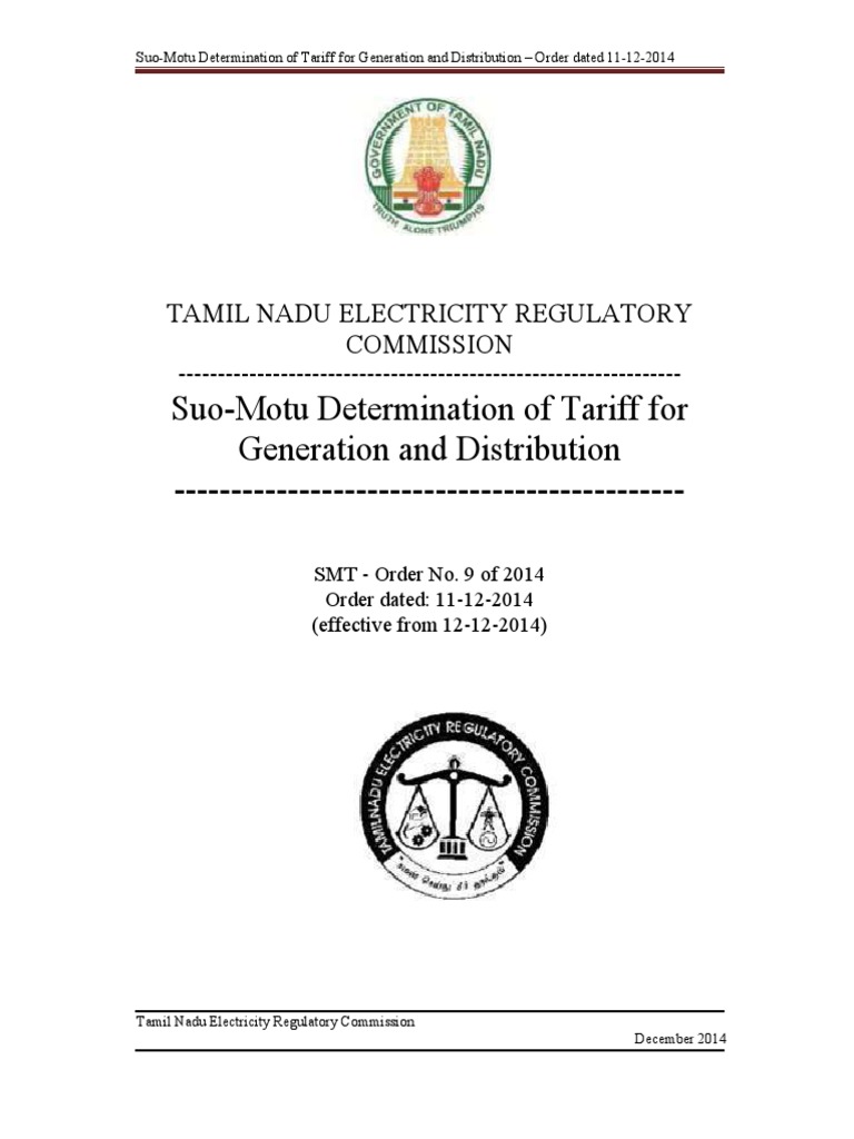 Tariff Order 9 of 2014-TANGEDCO | PDF | Expense | Balance Sheet