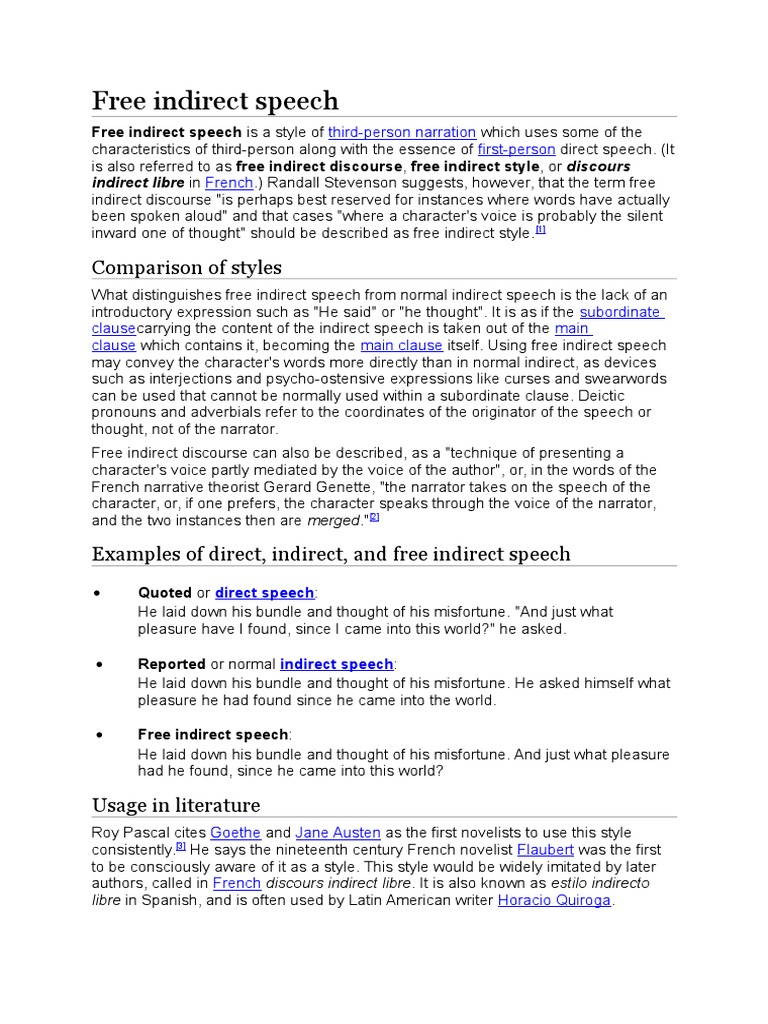 Free Indirect Speech | PDF | Language Mechanics | Style (Fiction)