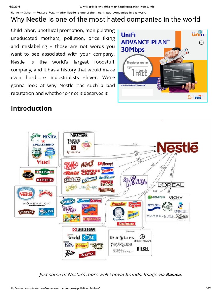 Why Nestle Is One of The Most Hated Companies in The World | PDF ...
