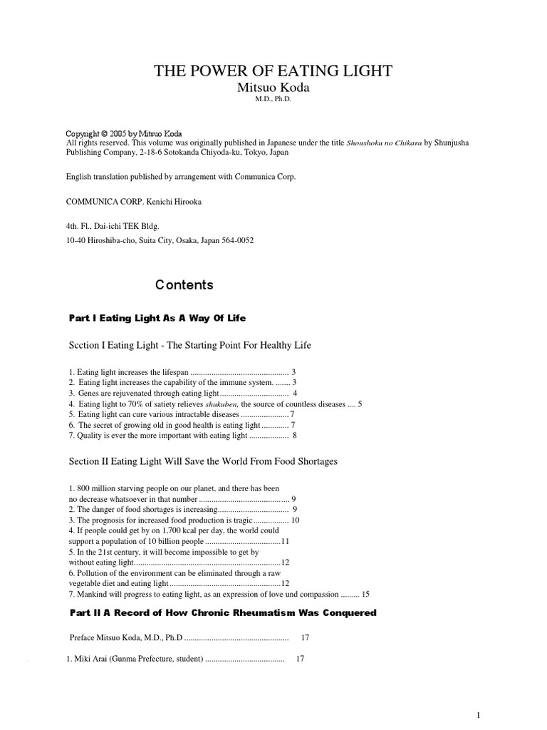 The Power of Eating Light | PDF | Gastrointestinal Tract | Eating