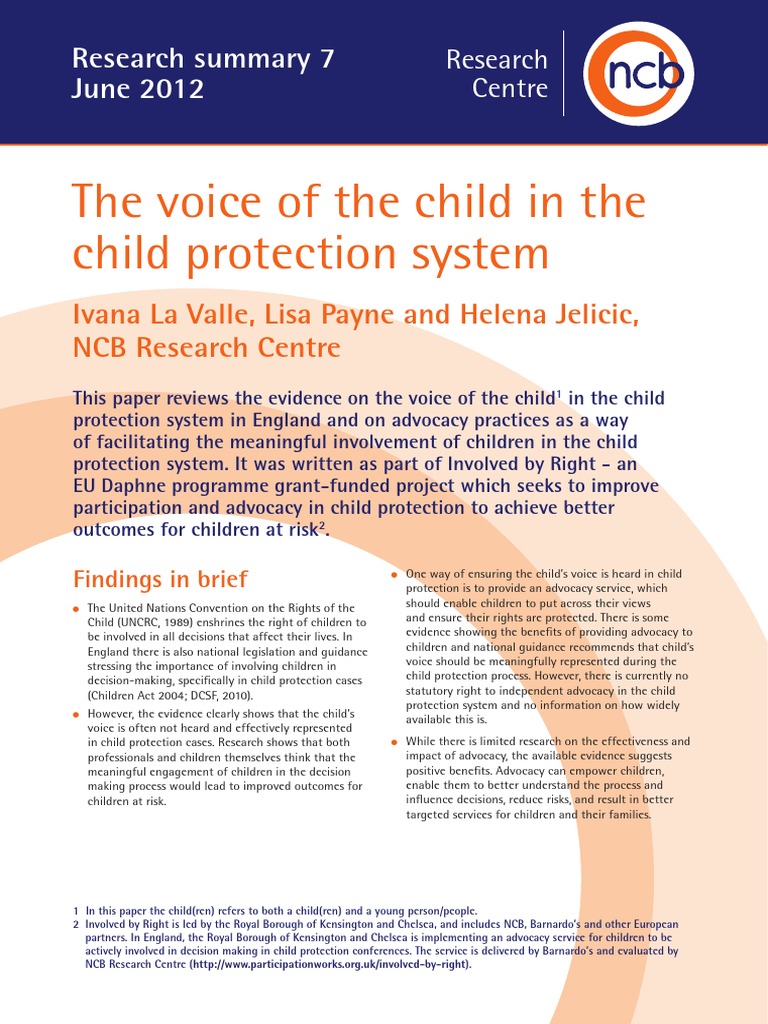 Voice of The Child | PDF | Child Protection | Risk