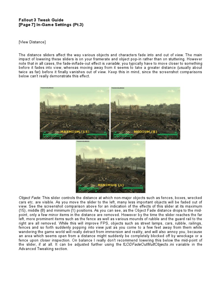 Optimizing View Distances and Level of Detail Settings in Fallout 3 for ...