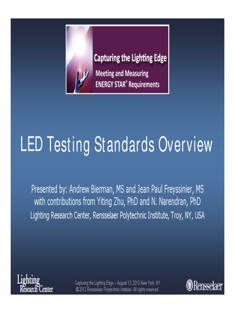 Presentation On LM 79 & 80 | PDF | Lighting | Light Emitting Diode