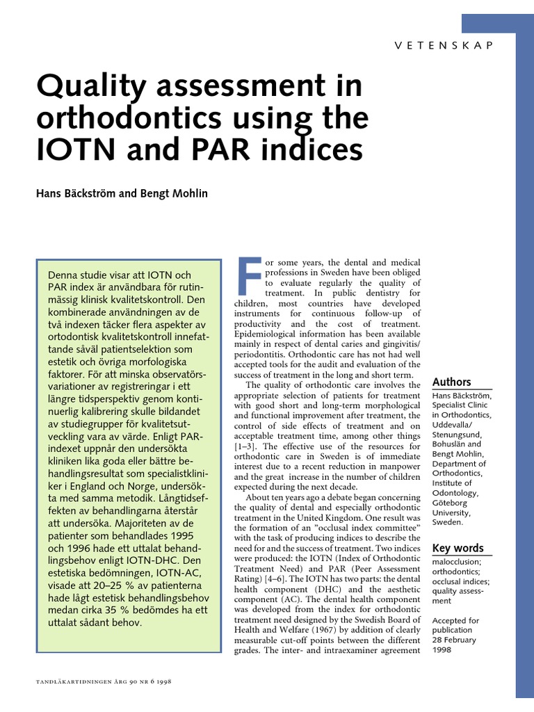 Review - IOTN and PAR | PDF