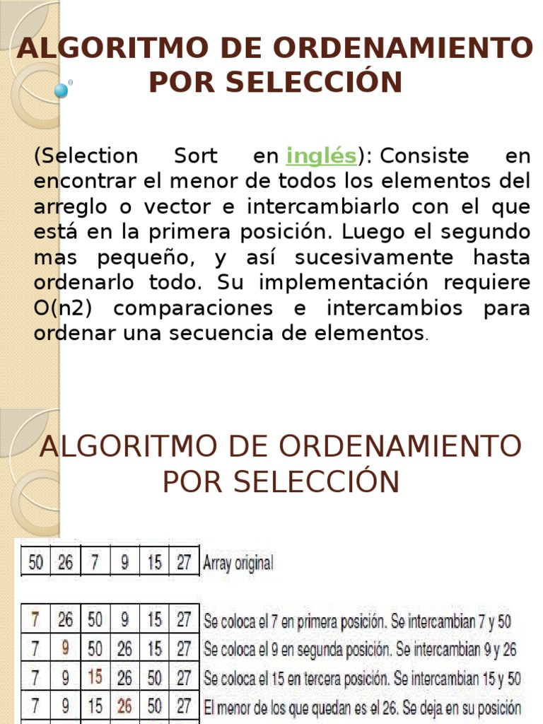 Algoritmo De Ordenamiento Por Selección Pdf Estructura De Datos De Matriz Algoritmos