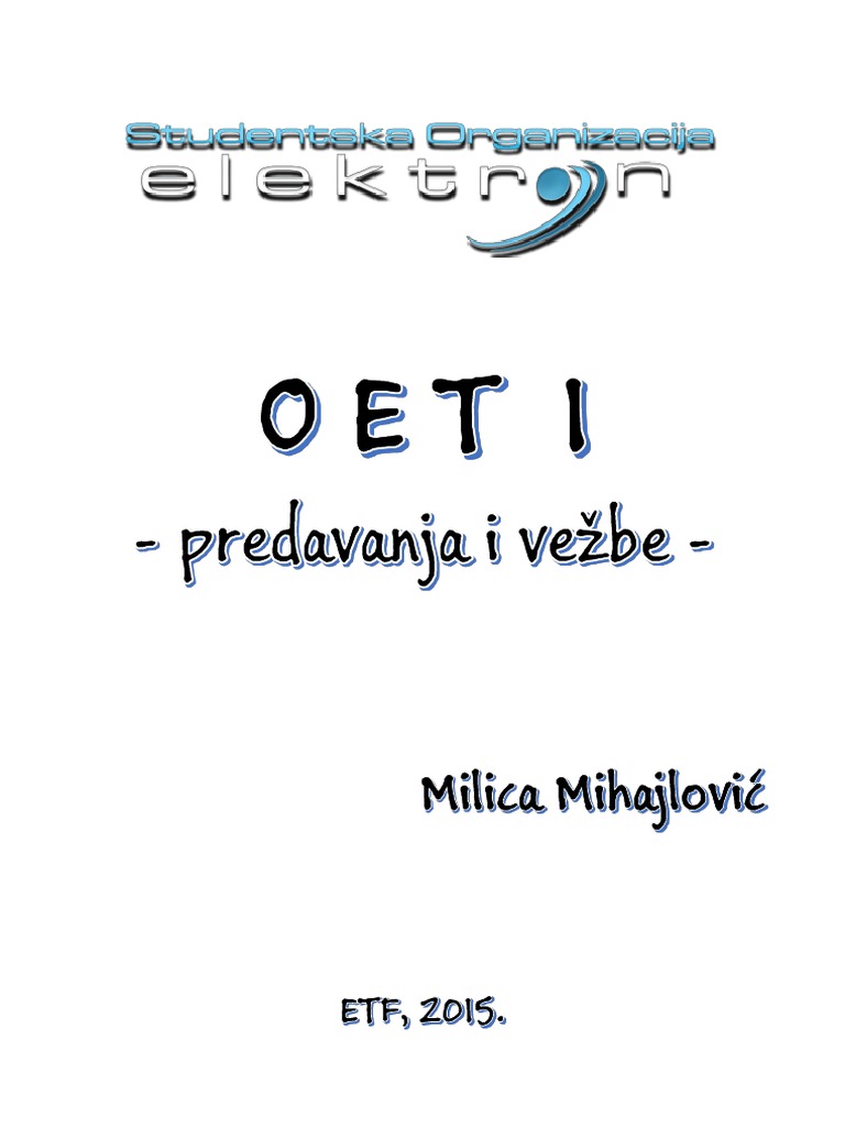 2015 - Sveska (Predavanja I Vezbe) - OET Etf | PDF