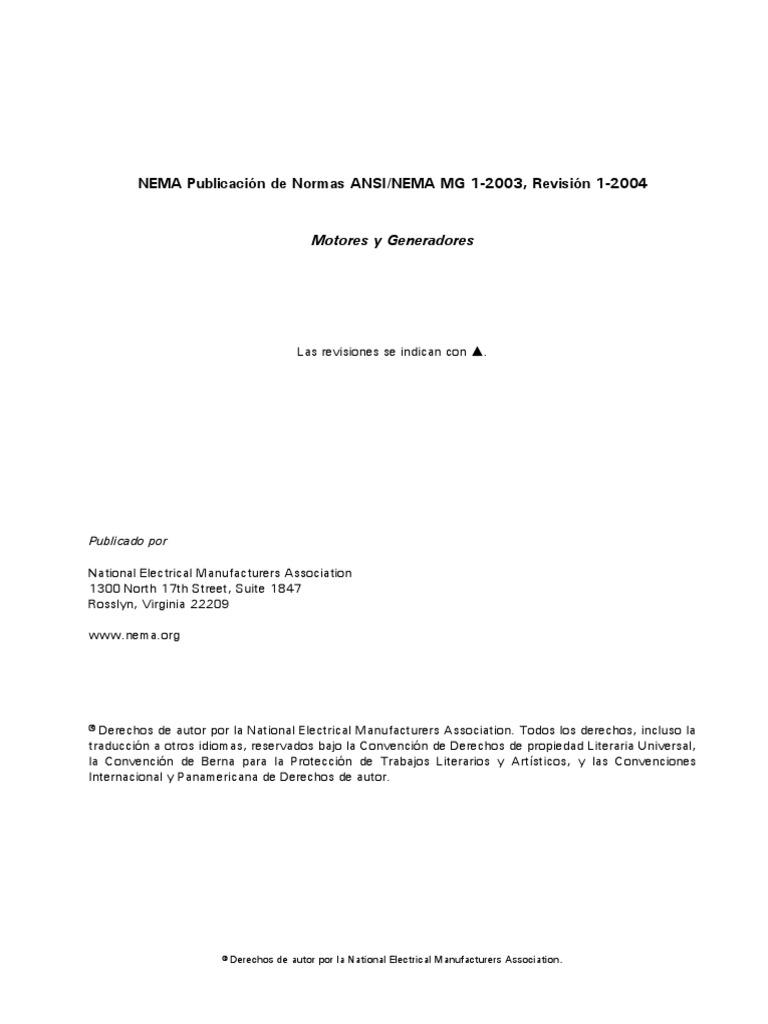 Nema Mg 1 Parte 1a Español | PDF | Generador eléctrico | Corriente alterna