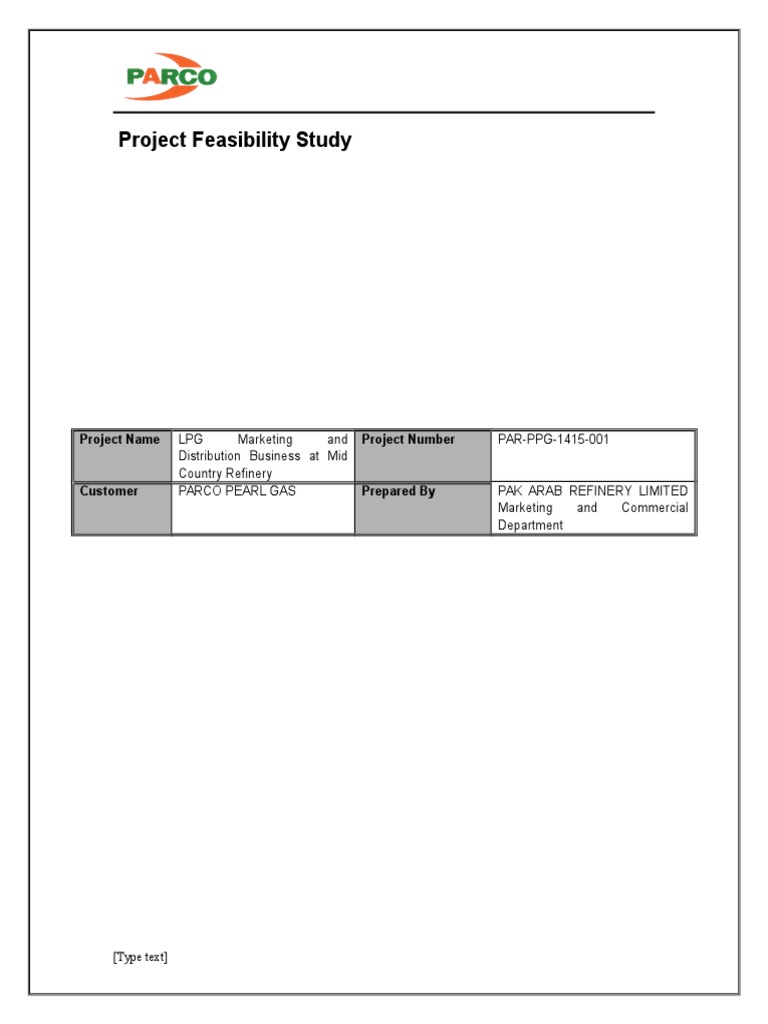 Project Feasibility Study: LPG Marketing and Distribution Business at ...