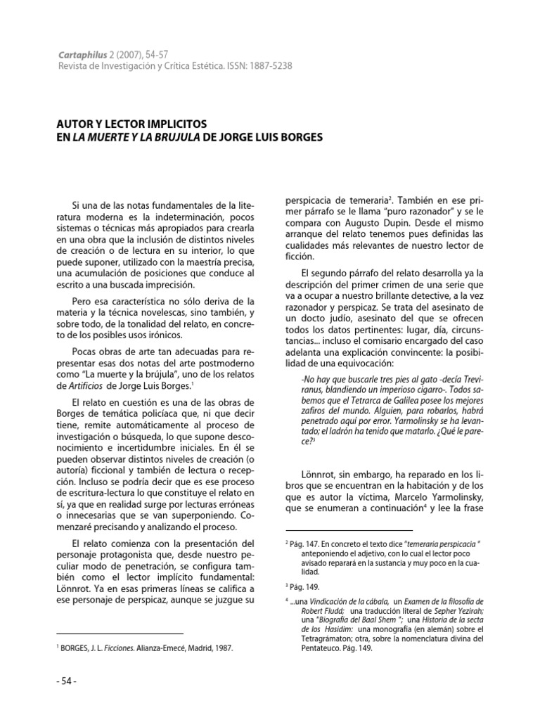 Borges y La Muerte y La Brújula | PDF | Lectura (proceso) | Autor