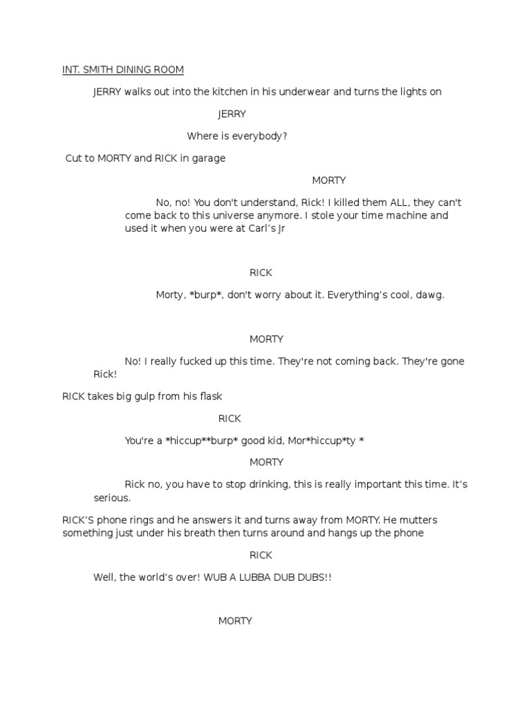 Rick and Morty Script
