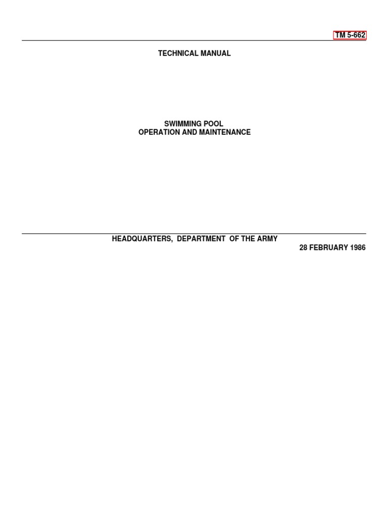 Swimming Pool Operation Manual | PDF