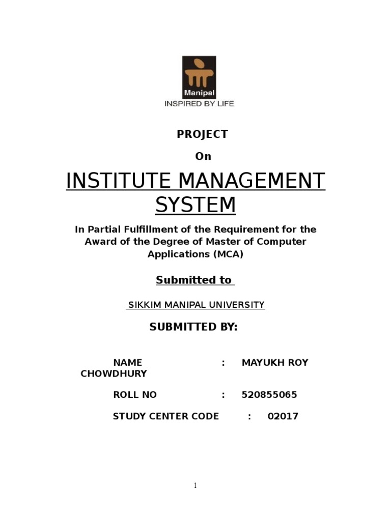Institute Management Report | PDF | Databases | Active X Data Objects