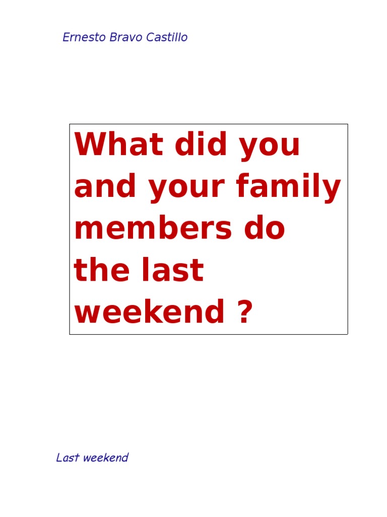 Family Weekend Activities Recap | PDF