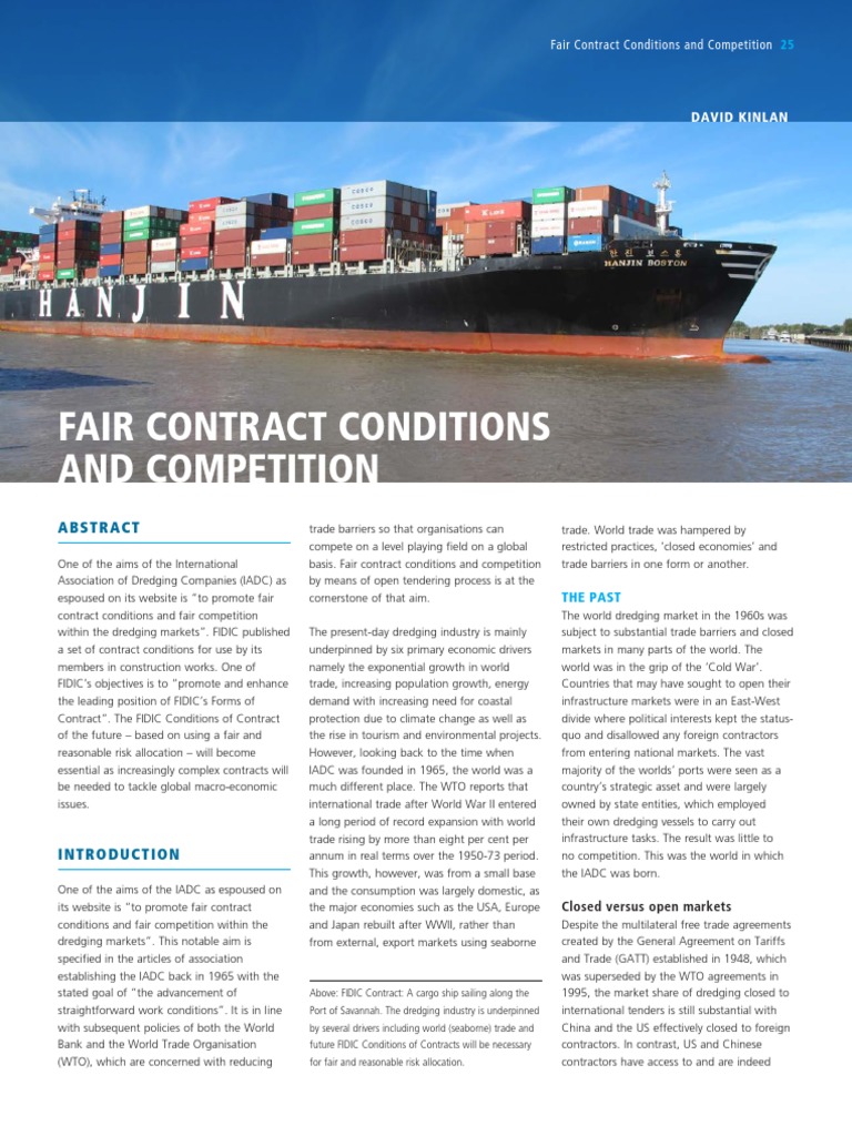 Fair Contract Conditions and Competition in the Global Dredging ...