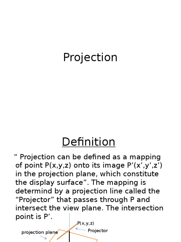 Projection - Parallel and Perspective | PDF | Perspective (Graphical ...