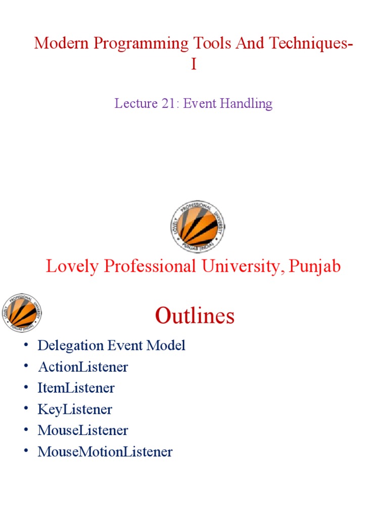 Modern Programming Tools and Techniques-I: Lovely Professional ...