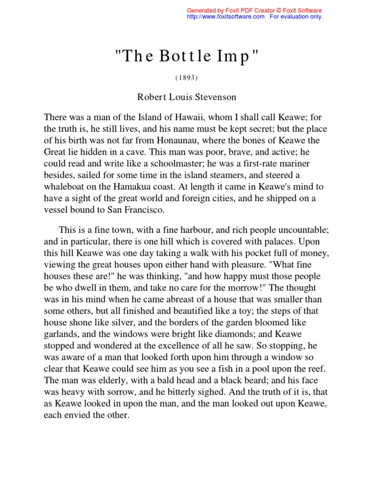 The Bottle Imp | PDF | Nature