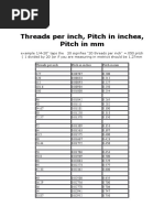 Thread Pitch and TPI Conversions Guide | PDF | Machines | Tools