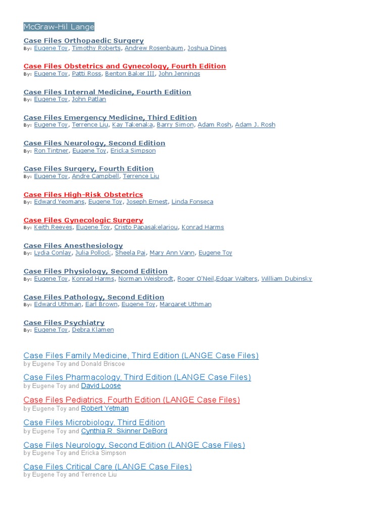 Case Files and at A Glance Books | PDF | Medicine | Health Care