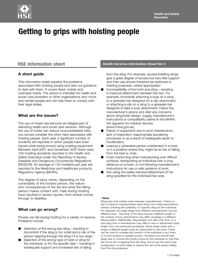 Getting To Grips With Hoisting People: HSE Information Sheet | PDF ...