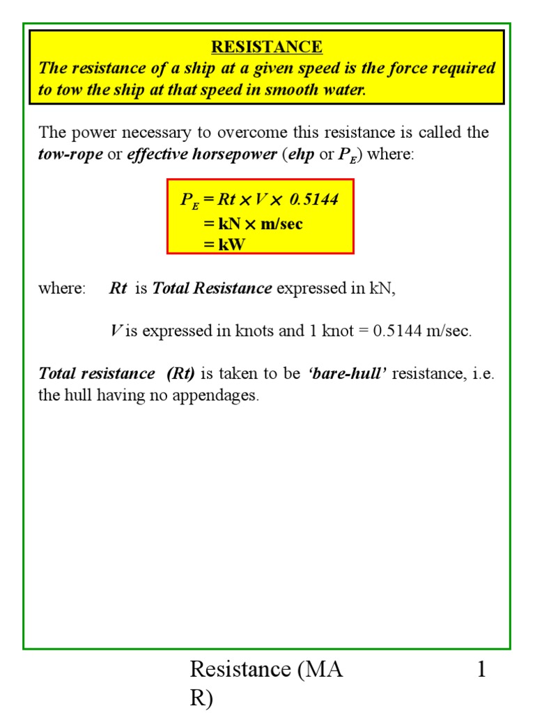 An In-Depth Examination of Ship Resistance and its Components | PDF ...