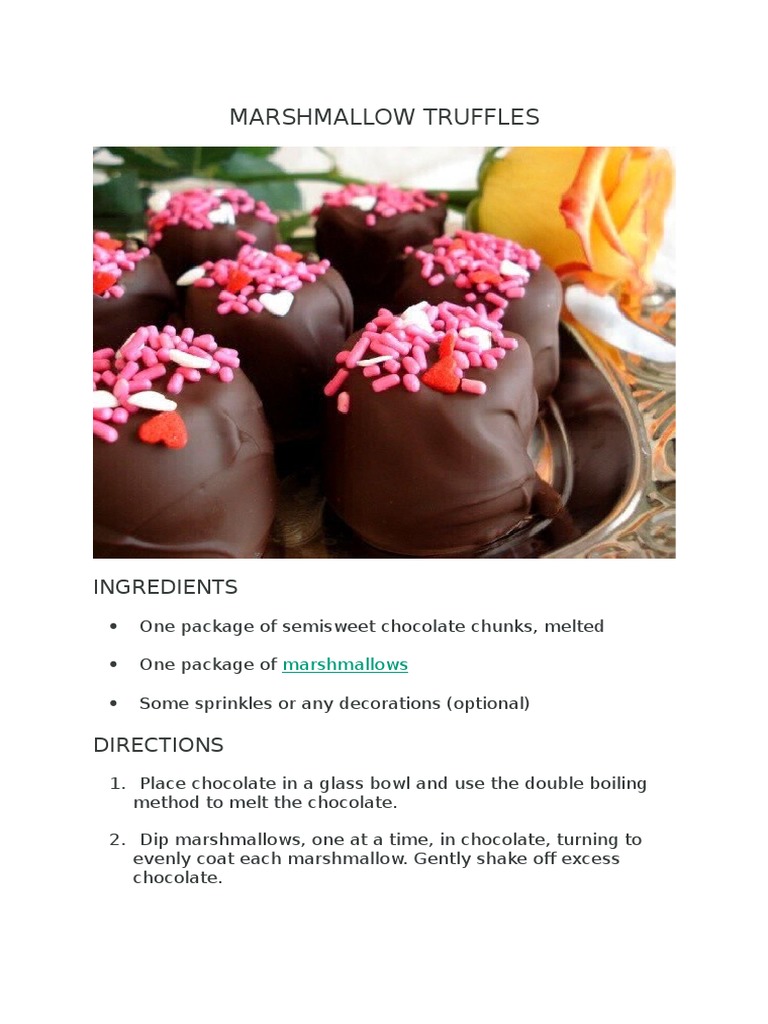 Marshmallow Truffles Recipe | PDF