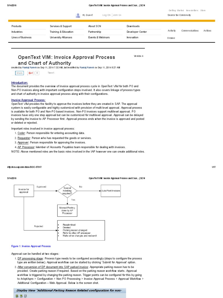 OpenText VIM - Invoice Approval Process and Char | PDF | Email | Image ...