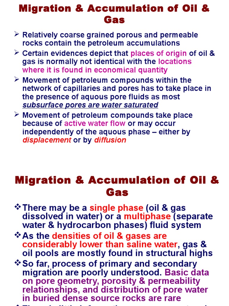 Physico-Chemical Processes of Primary and Secondary Migration and ...