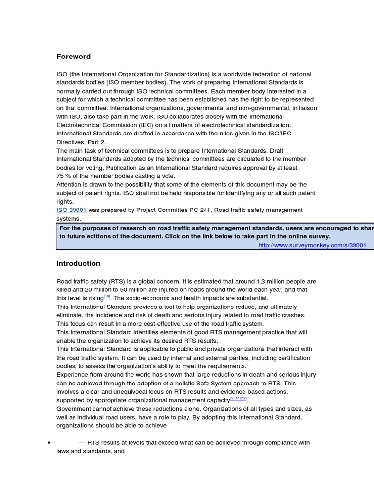 Iso 39001 | PDF | Audit | International Organization For Standardization